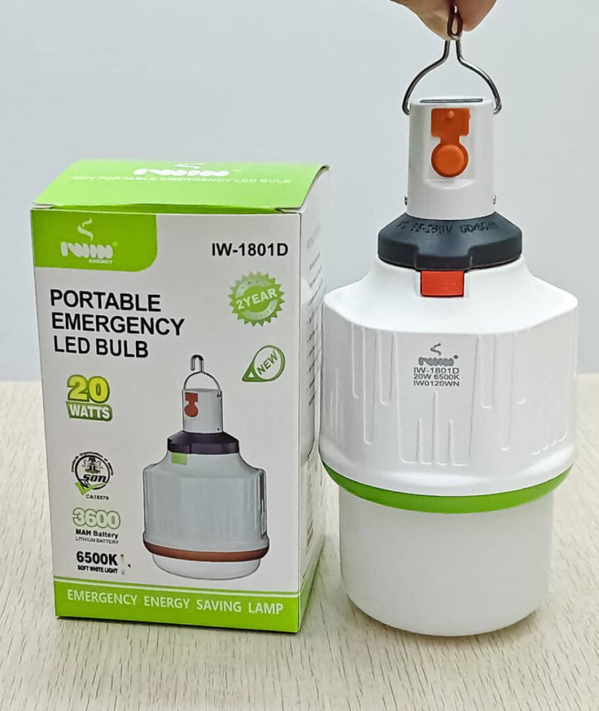 20 Watts Portable Emergency LED Bulb – Hex Technologies